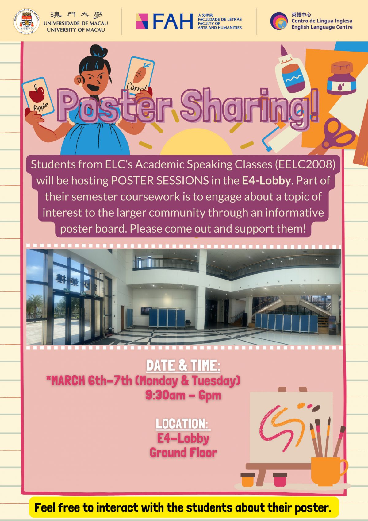 FAH-ELC Student Activity: EELC2008 Poster Sessions Week (March 6th and ...