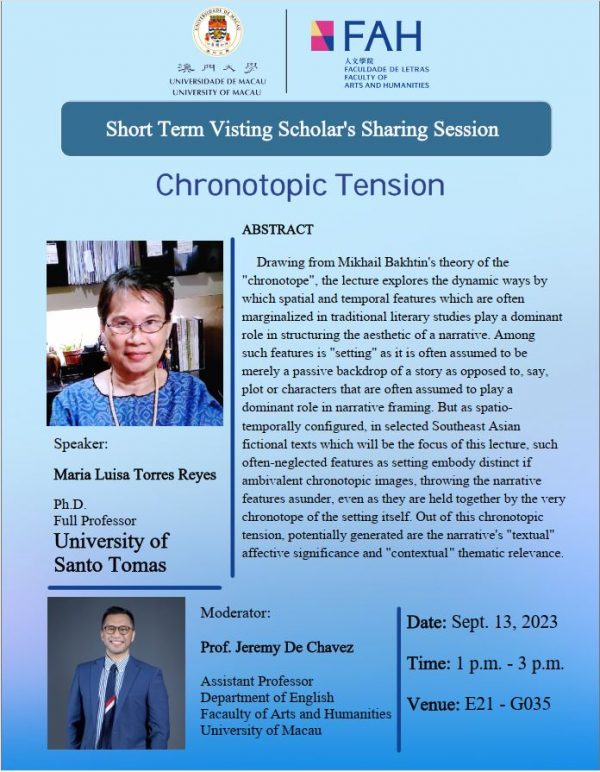 FAH-DENG sharing session: 'Chronotopic Tension' - Faculty of Arts and ...