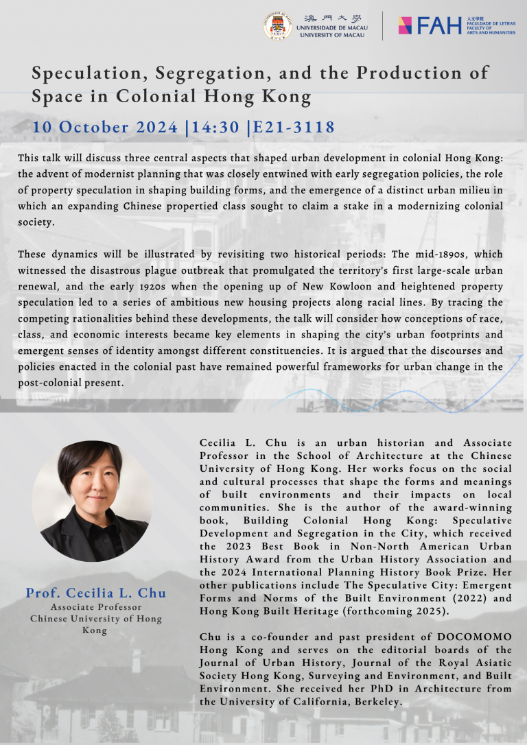 Speculation, Segregation, and the Production of Space in Colonial Hong ...